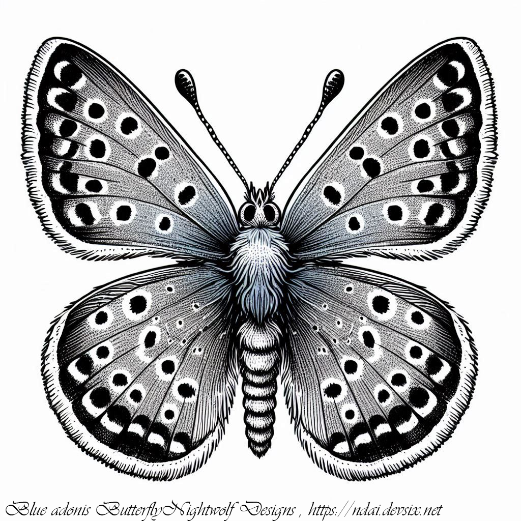 Adonis Blue Butterfly AI Coloring Page 1 - nightwolfdesigns.click