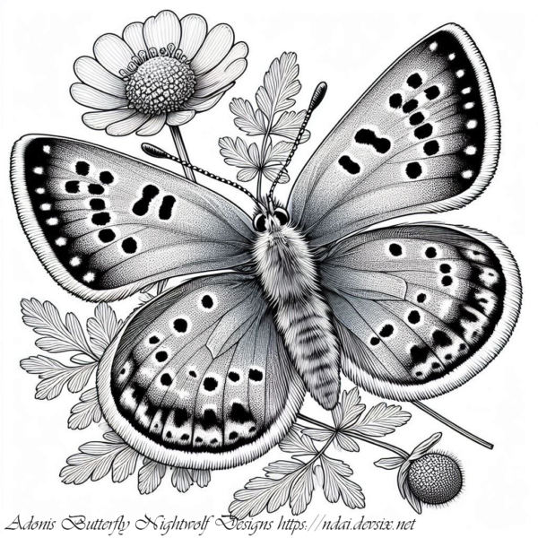Adonis Blue Butterfly AI Coloring Pages - nightwolfdesigns.click